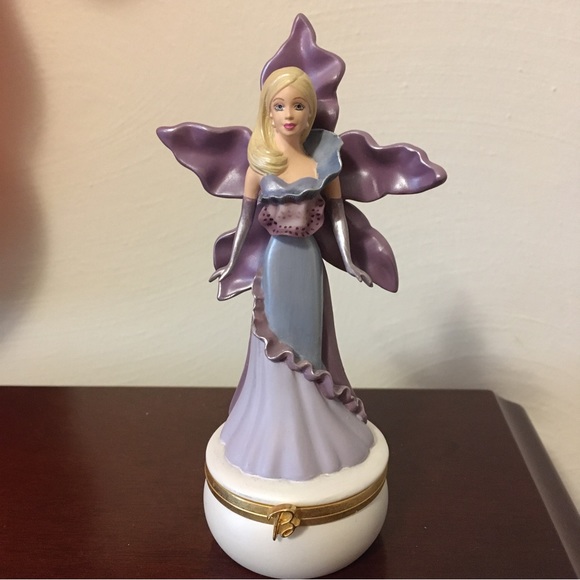 Barbie | Accents | Barbie Ceramic Purple Floral Evening Gown Trinket ...